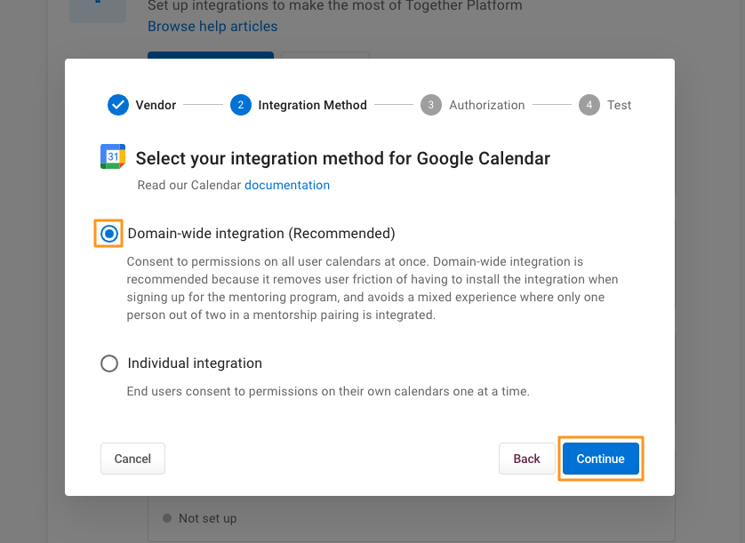 Configuring Google for Work Calendar Integrations – Together Support